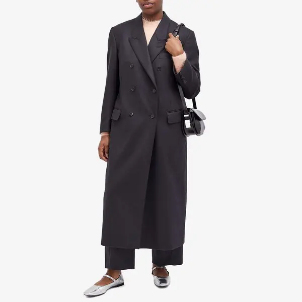 Auralee Light Melton Chesterfield Coat In Top Charcoal - 70% Off